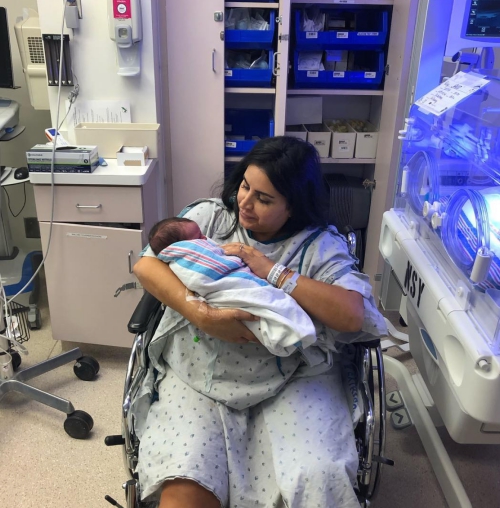 Tommy Feight Shares Photo Of Mercedes Javid Holding Baby Shams & Gives ...