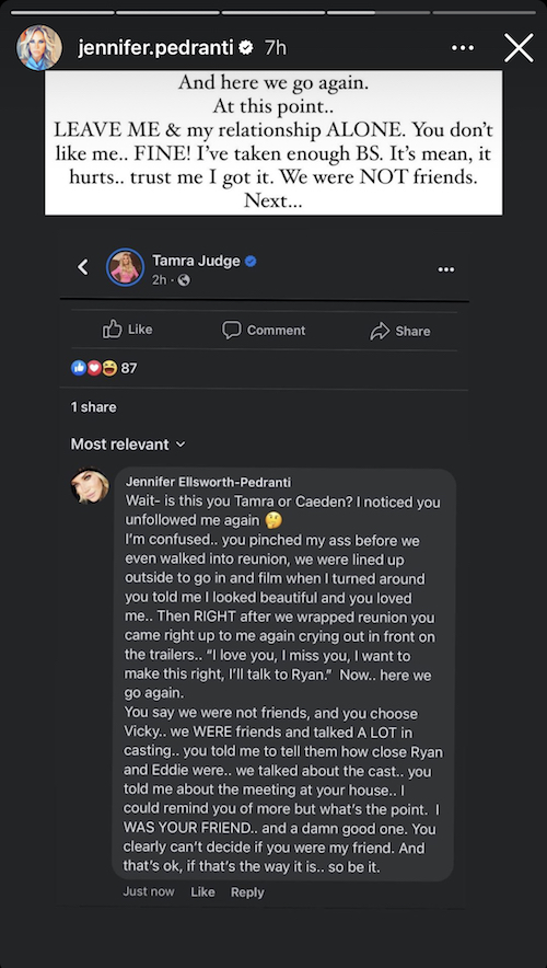 Jennifer Pedranti Reveals Tamra Judge's Off-Camera Behavior