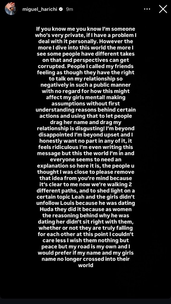 Miguel Harichi Addresses Louis Russell Drama - Reality Tea