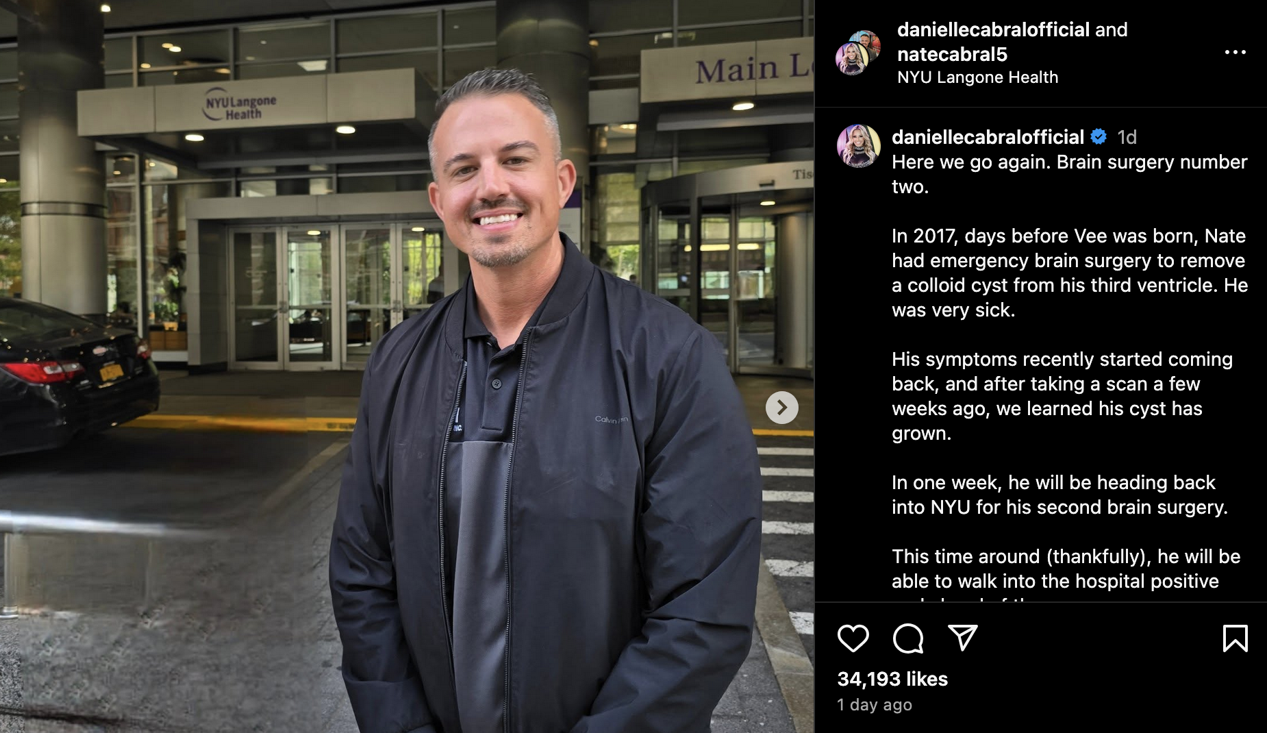 RHONJ's Danielle Cabral Reveals Husband Nate Is Undergoing Second Brain ...