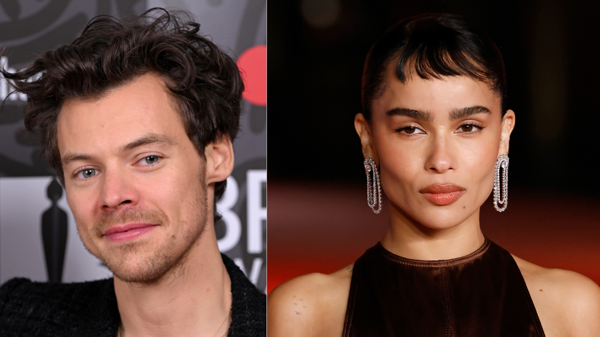 Zoë Kravitz & Harry Styles Spotted Hand in Hand Wearing Matching Black ...