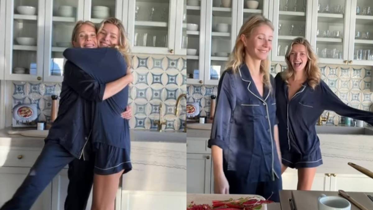 Gwyneth Paltrow & Daughter Apple Martin Twin While Making Breakfast ...