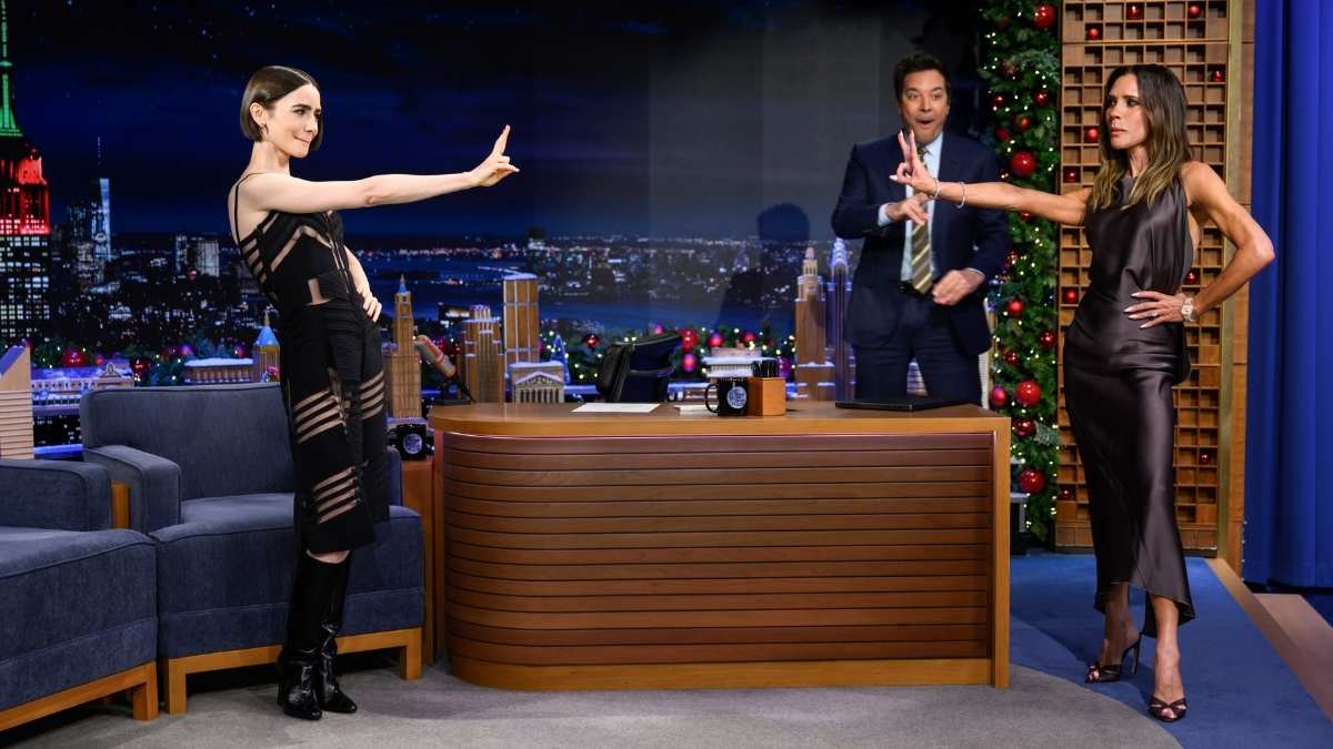 Victoria Beckham Escapes Lily Collins in ‘The Tonight Show’ BTS Video ...