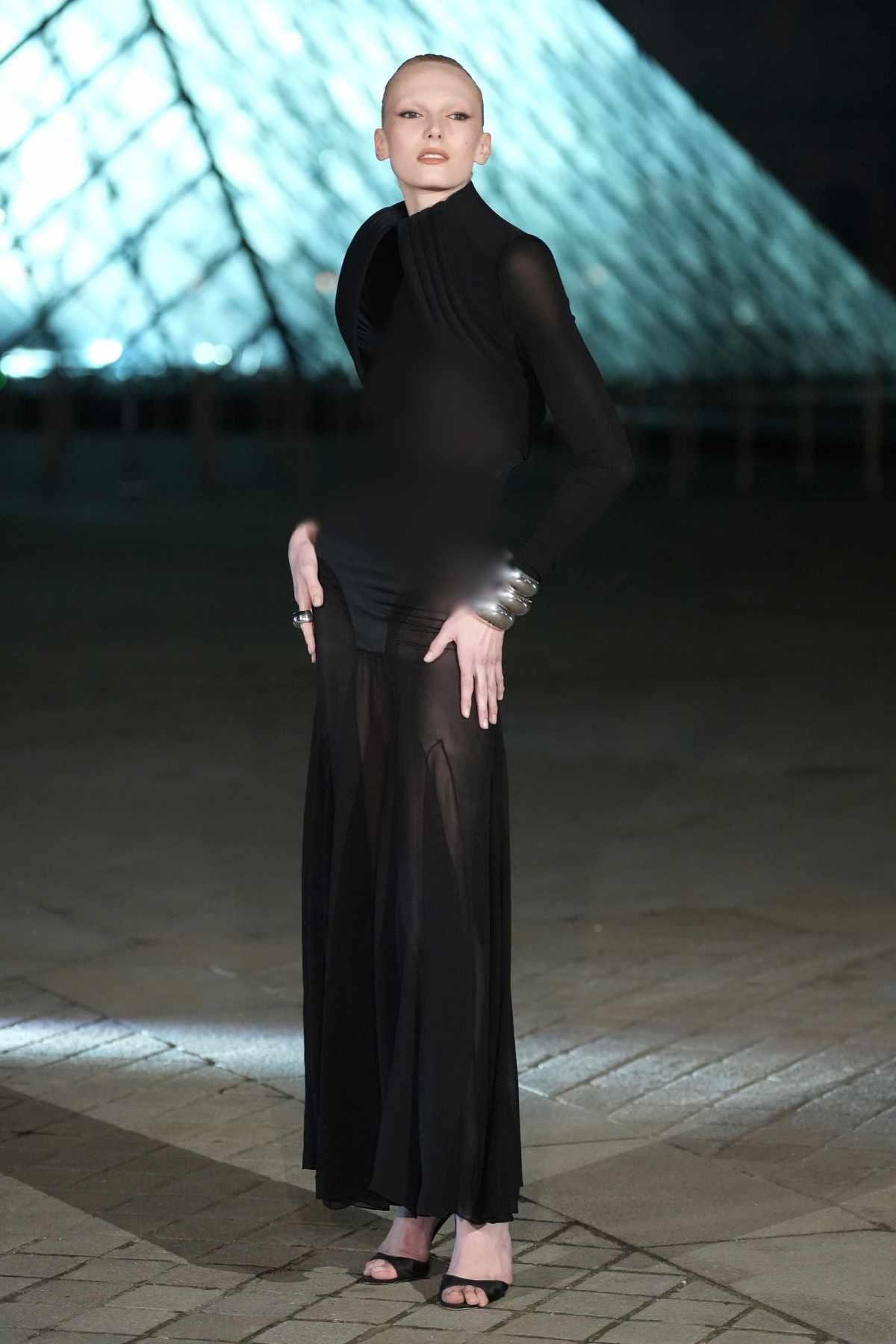 Alex Consani's Fully Sheer Dress at Louvre Is Unlike Anything You've ...