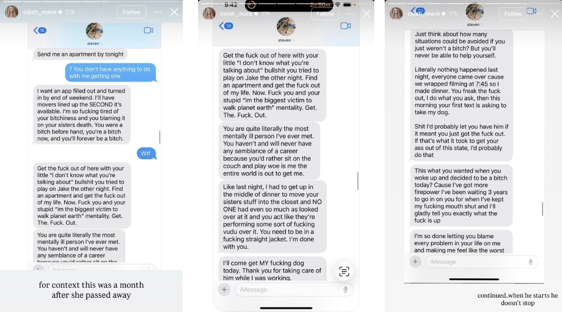 Allie Eklund and Calah Jackson Expose Texts