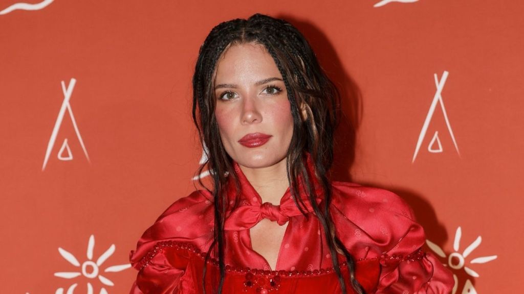 Halsey's Plunging Corset Doubles as Tiny Micro Minidress Held up by ...