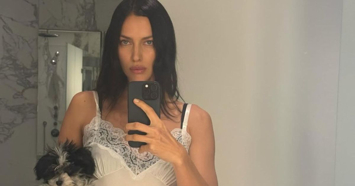 Irina Shayk's $4K See-Through Revolve High Slit Dress Dips Seriously ...